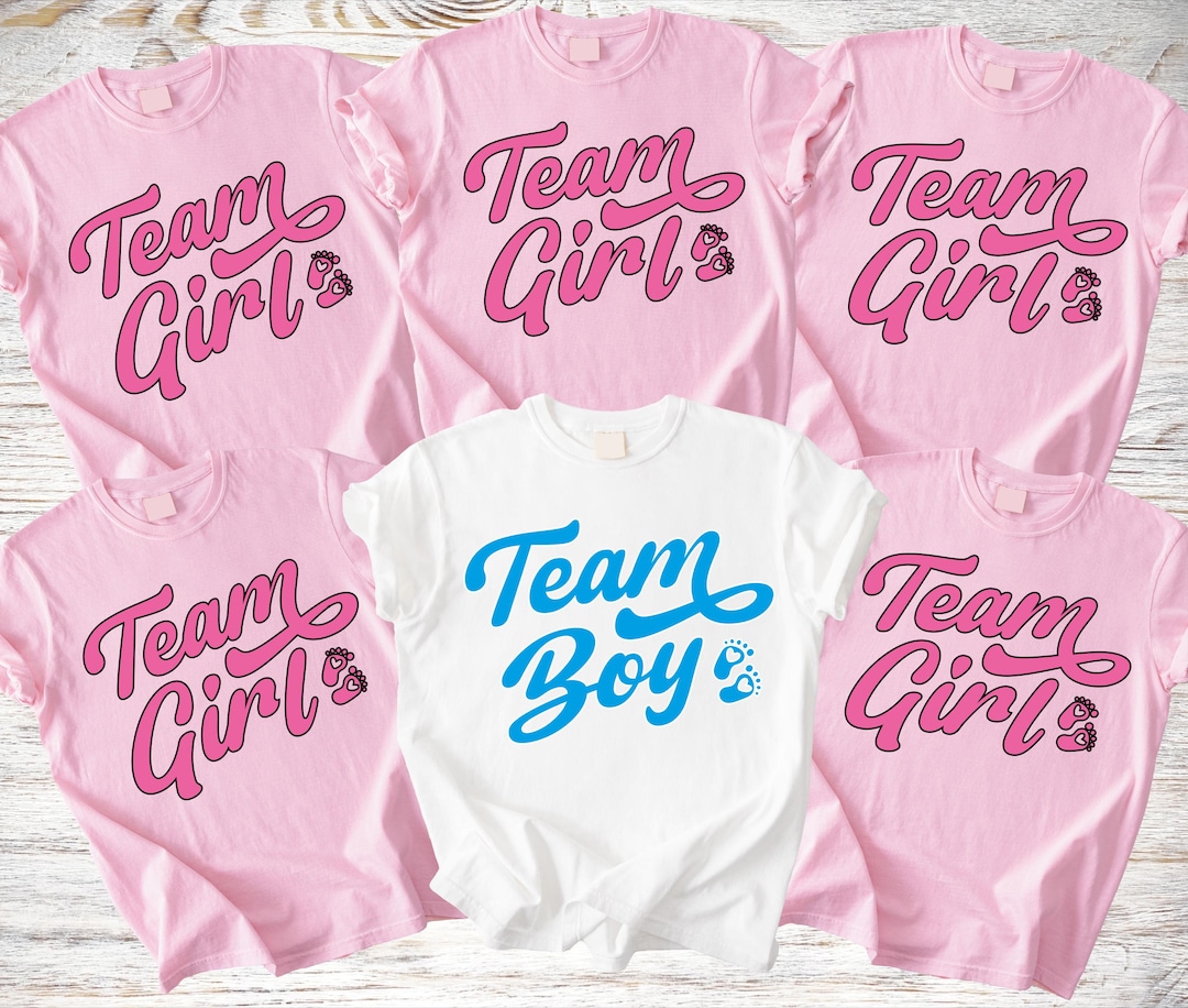 Gender Reveal Team Girl / Team Boy Shirts, Matching Baby Shower Party ...