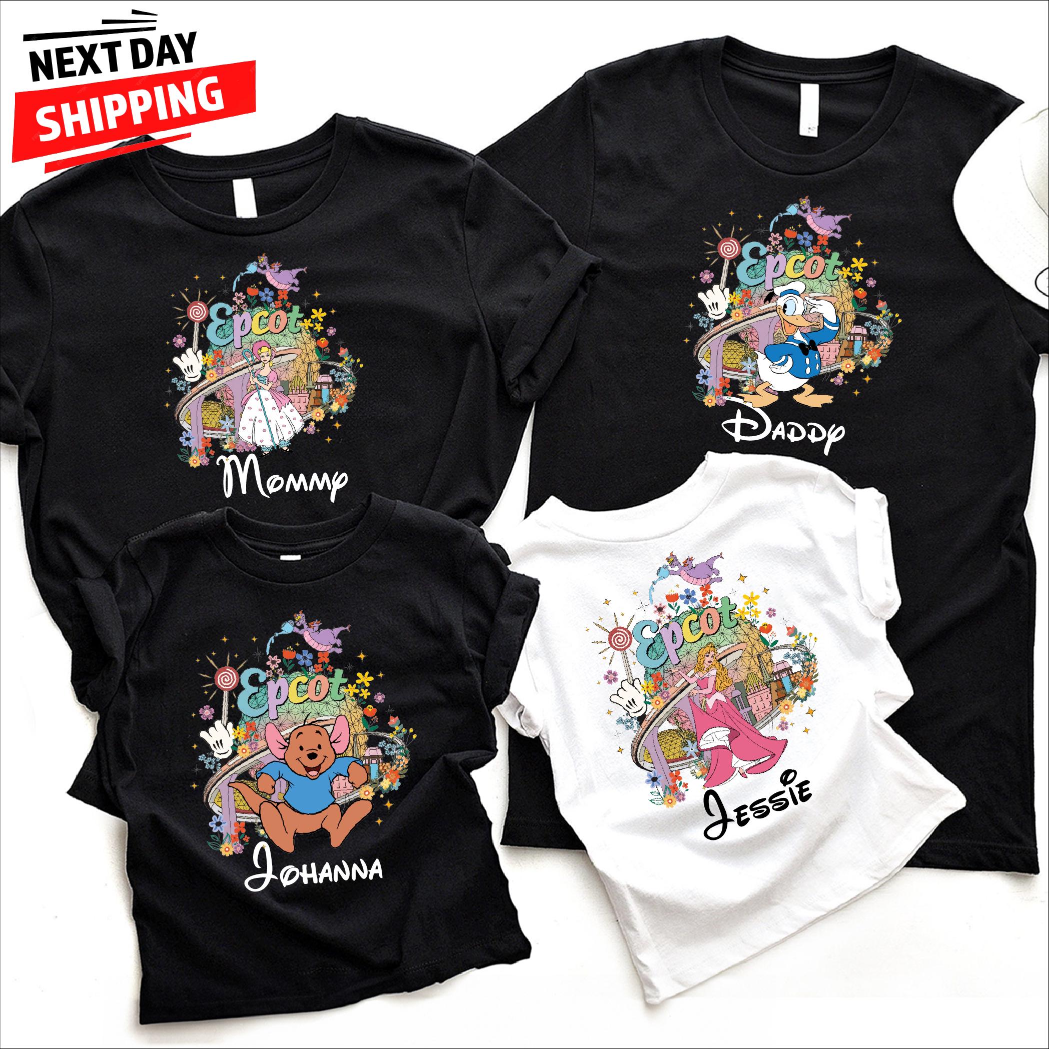 Custom Disney Epcot Character Shirt, Personalized Epcot Family Trip Tee ...