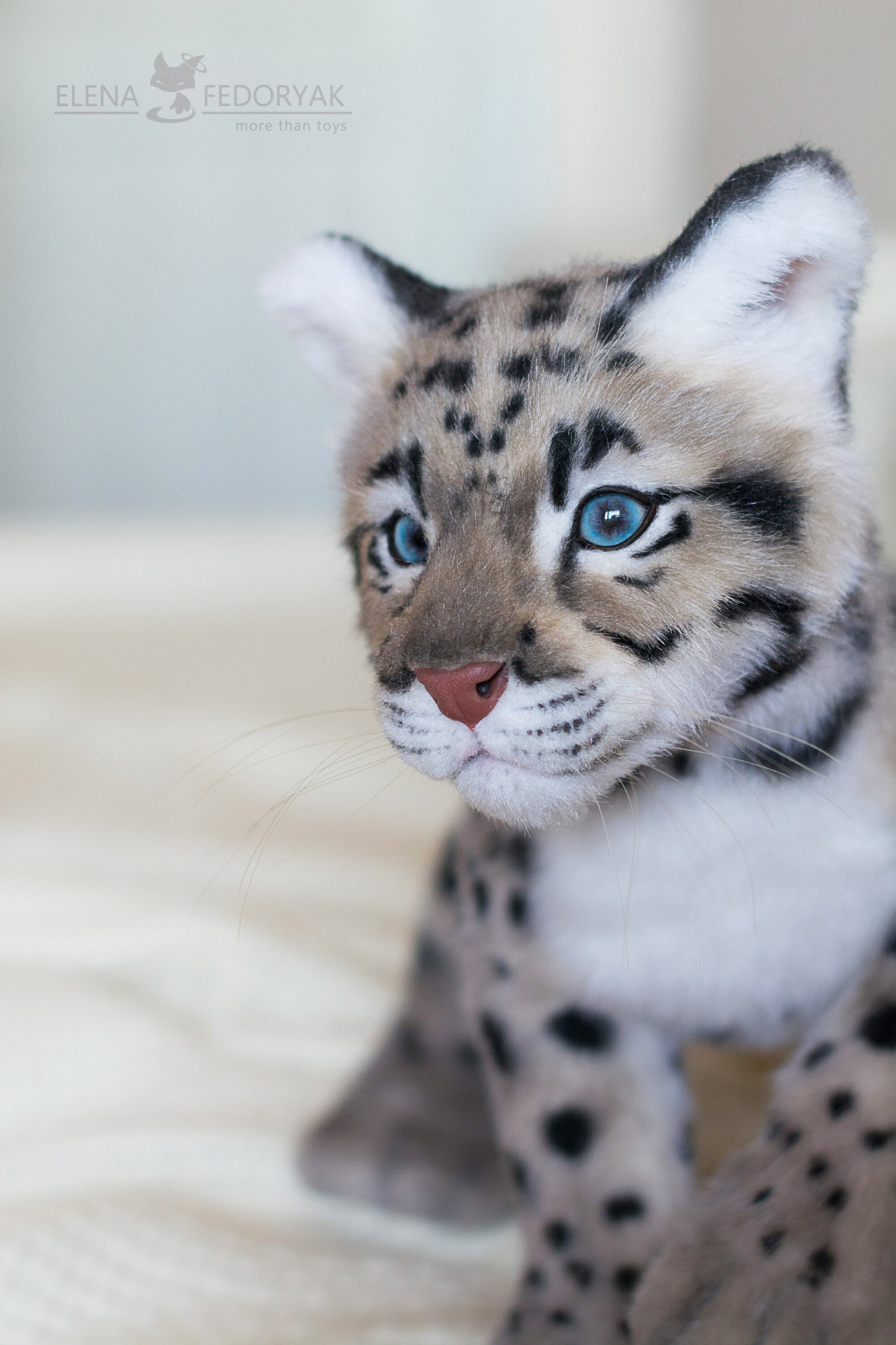 Smoky Leopard Cub. Realistic Life Size Toy. OOAK Artist Handmade ...