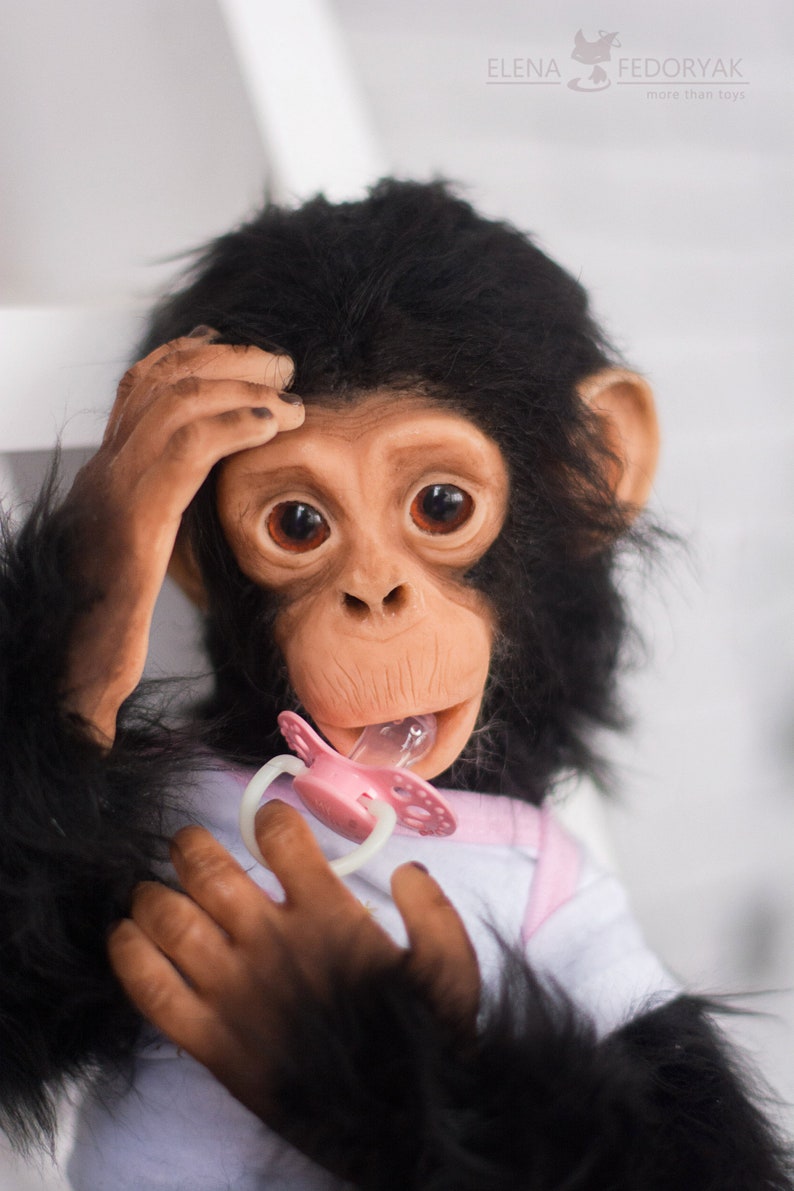 Baby Chimp Maisie - Life Size Realistic Movable Toy. OOAK Artist ...