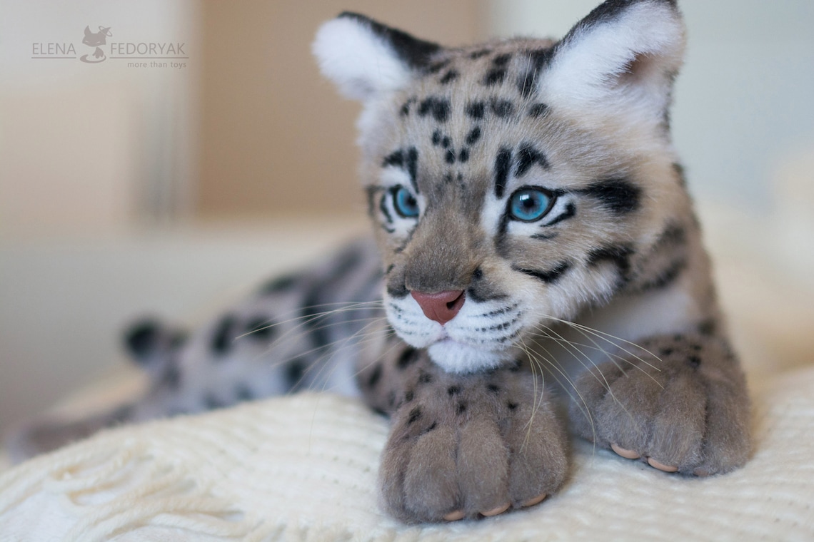 Smoky Leopard Cub. Realistic Life Size Toy. OOAK Artist - Etsy