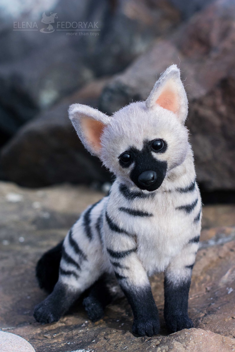 Aardwolf / Hyena Puppy - Realistic Poseable Toy (MADE to ORDER) - Etsy