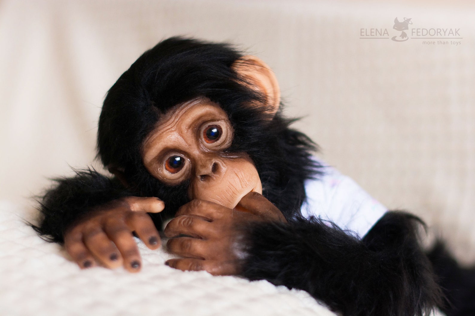 Baby Chimp Sarah Life Size Realistic Movable Toy. OOAK Artist Handmade ...
