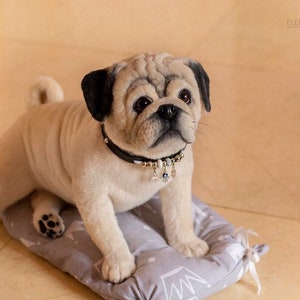 Pug. Real Size Poseable Realistic Toy. OOAK. Handmade Collectible ...