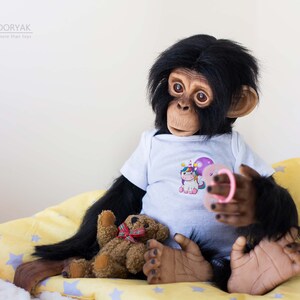 Baby Chimp Cookie - Life Size Realistic Movable Toy. OOAK Artist ...
