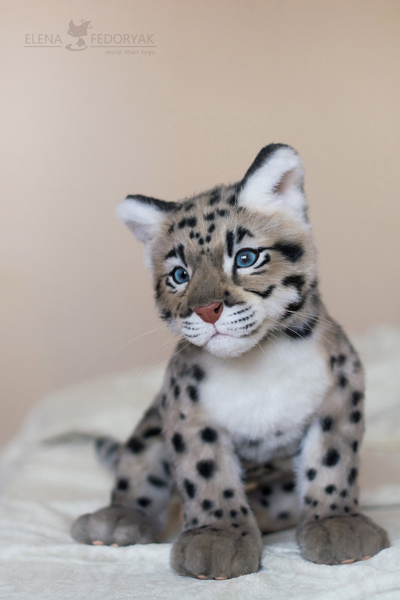 Smoky Leopard Cub. Realistic Life Size Toy. OOAK Artist Handmade ...