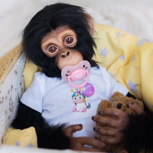Baby Chimp Cookie - Life Size Realistic Movable Toy. OOAK Artist ...