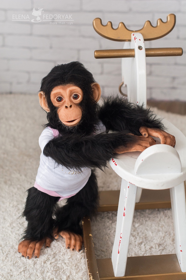 Baby Chimp Maisie - Life Size Realistic Movable Toy. OOAK Artist ...