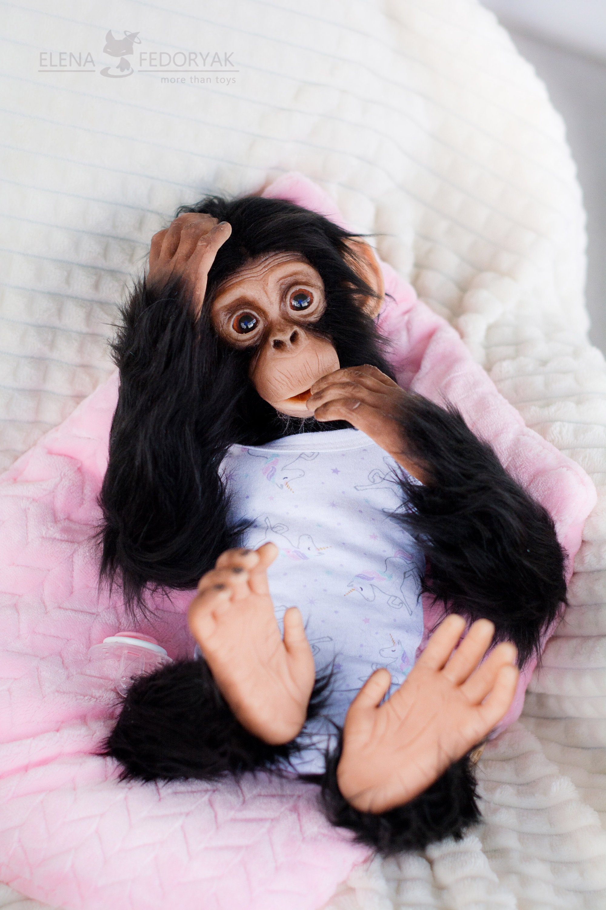 Baby Chimp Sarah - Life Size Realistic Movable Toy. OOAK Artist ...