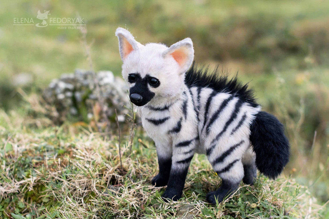 Aardwolf / Hyena Puppy Realistic Poseable Toy MADE to ORDER - Etsy
