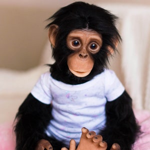 Baby Chimp Sarah - Life Size Realistic Movable Toy. OOAK Artist ...
