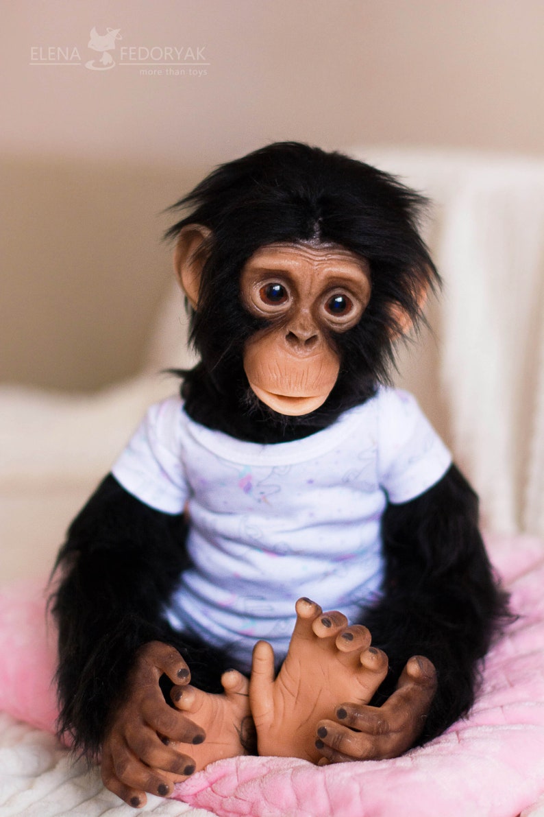 Baby Chimp Sarah - Life Size Realistic Movable Toy. OOAK Artist ...