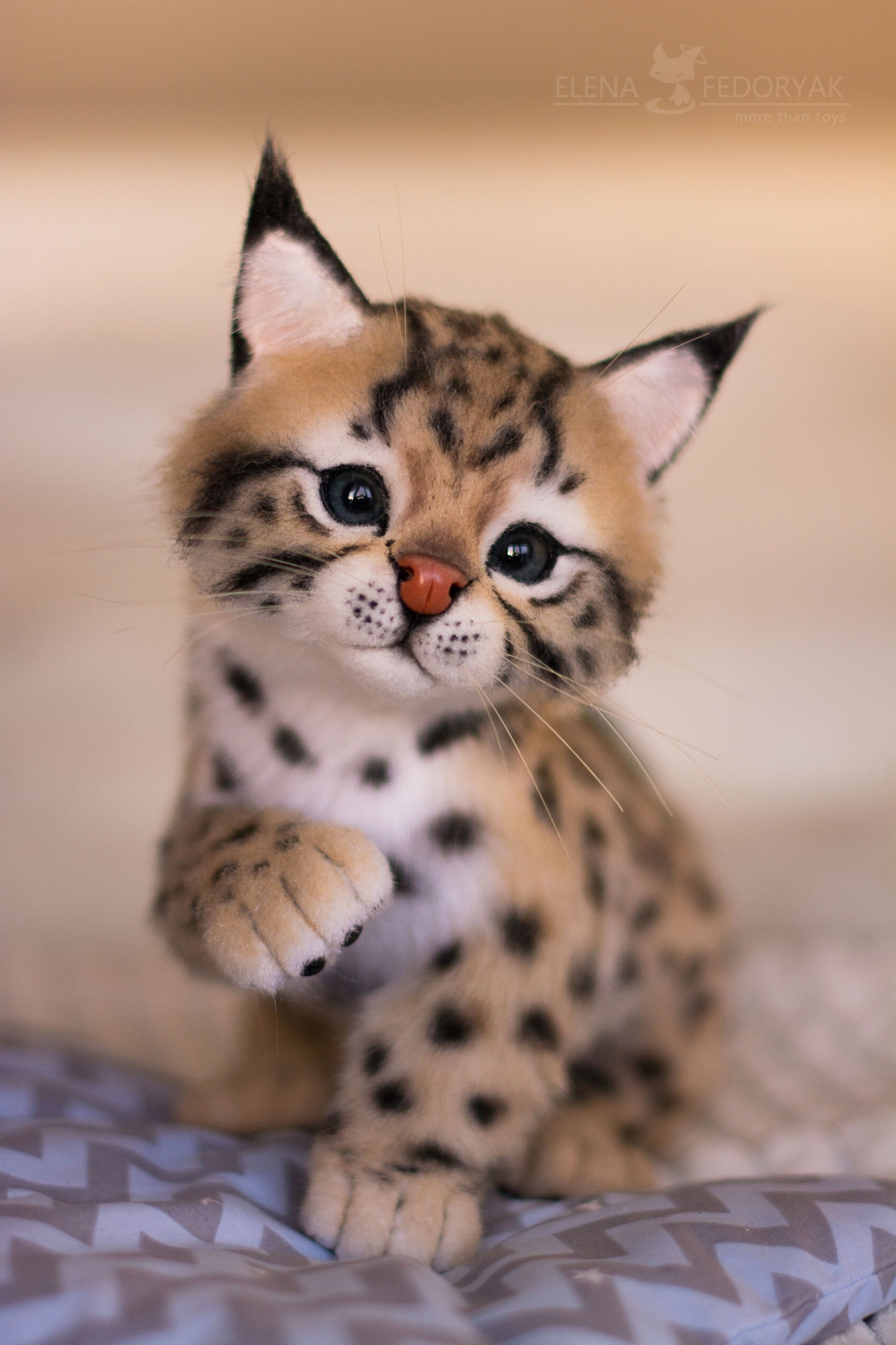 Lynx Kitten Lifesize Plush Toy. OOAK Artist Handmade Collectible Animal ...