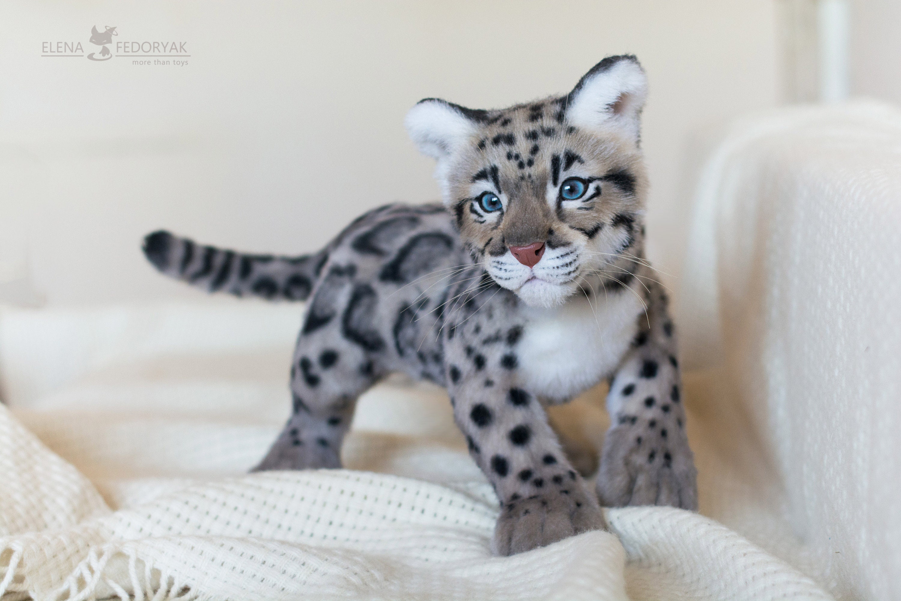 Smoky Leopard Cub. Realistic Life Size Toy. OOAK Artist Handmade ...