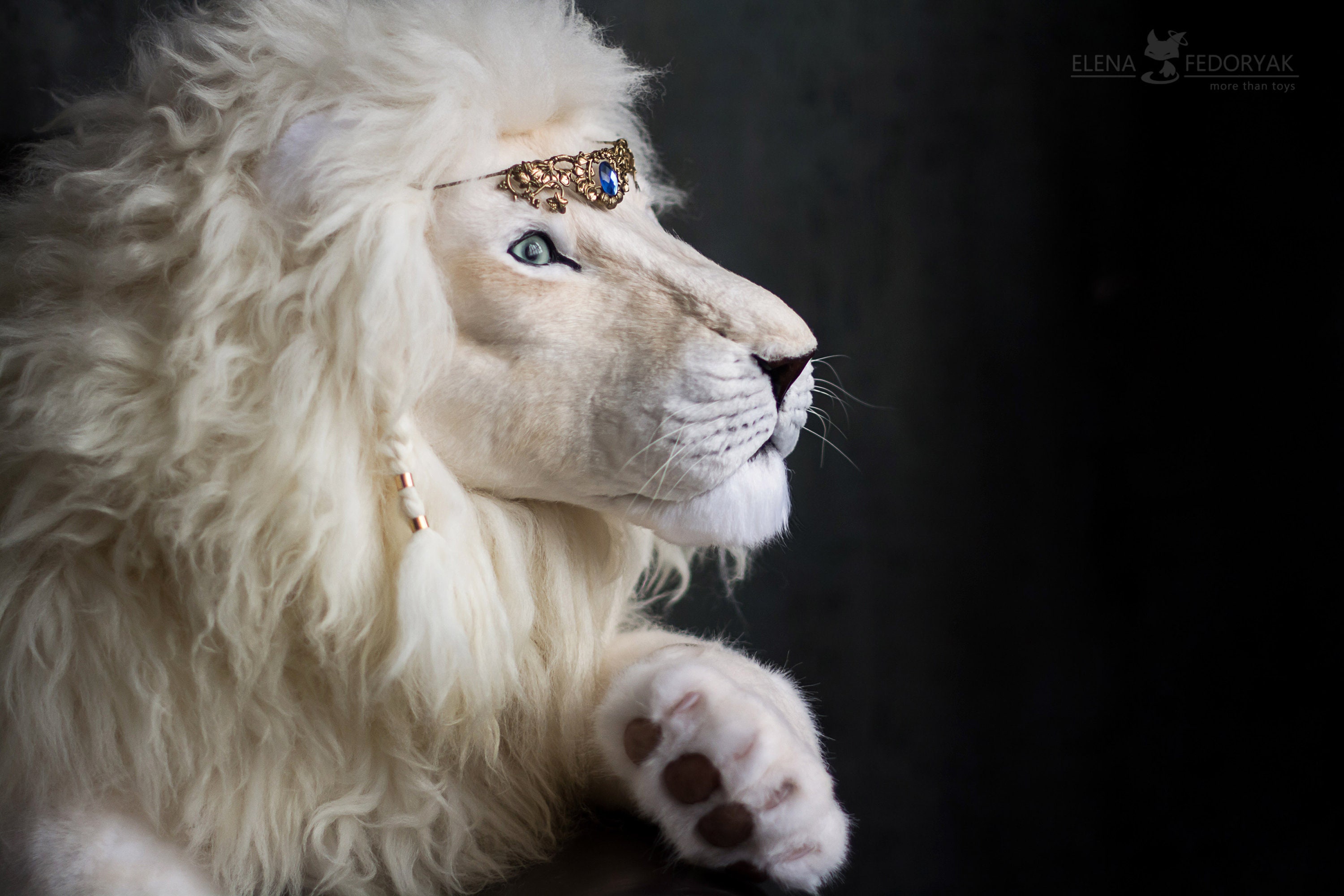 White Lion Alatar - Realistic Toy - Faux Taxidermy. OOAK Artist ...