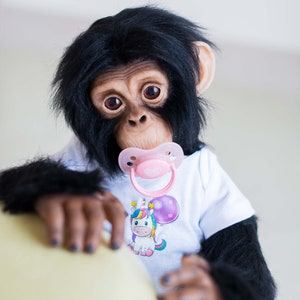 Baby Chimp Cookie - Life Size Realistic Movable Toy. OOAK Artist ...