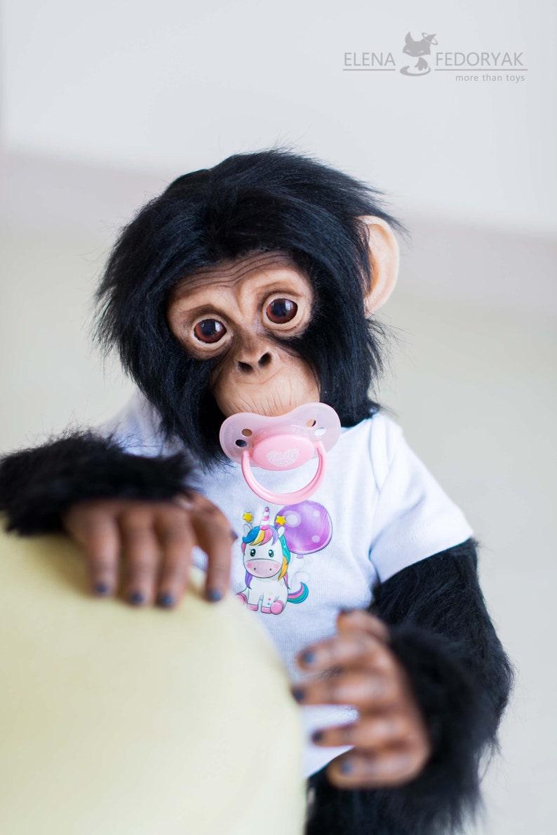 Baby Chimp Cookie - Life Size Realistic Movable Toy. OOAK Artist ...