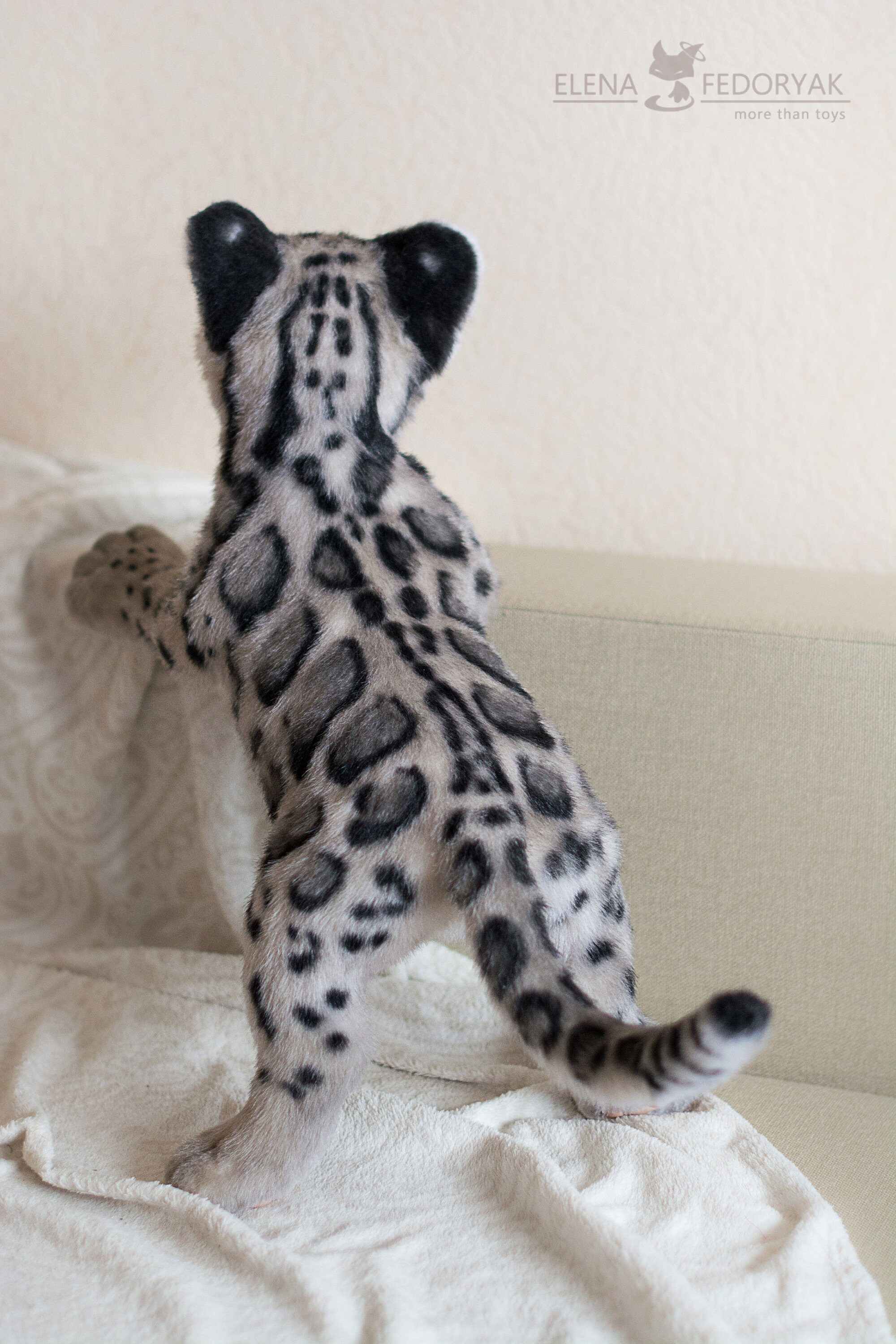 Smoky Leopard Cub. Realistic Life Size Toy. OOAK Artist Handmade ...
