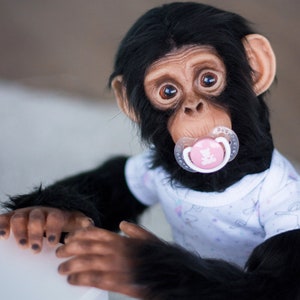 Baby Chimp Sarah - Life Size Realistic Movable Toy. OOAK Artist ...