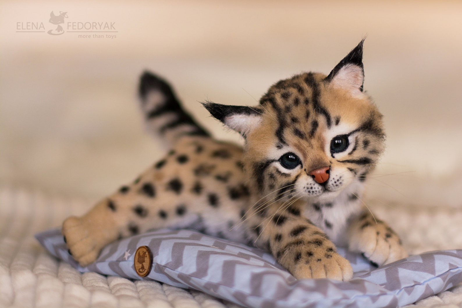 Lynx Kitten Lifesize Plush Toy. OOAK Artist Handmade Collectible Animal ...