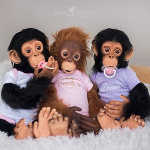 Baby Chimp Maisie - Life Size Realistic Movable Toy. OOAK Artist ...