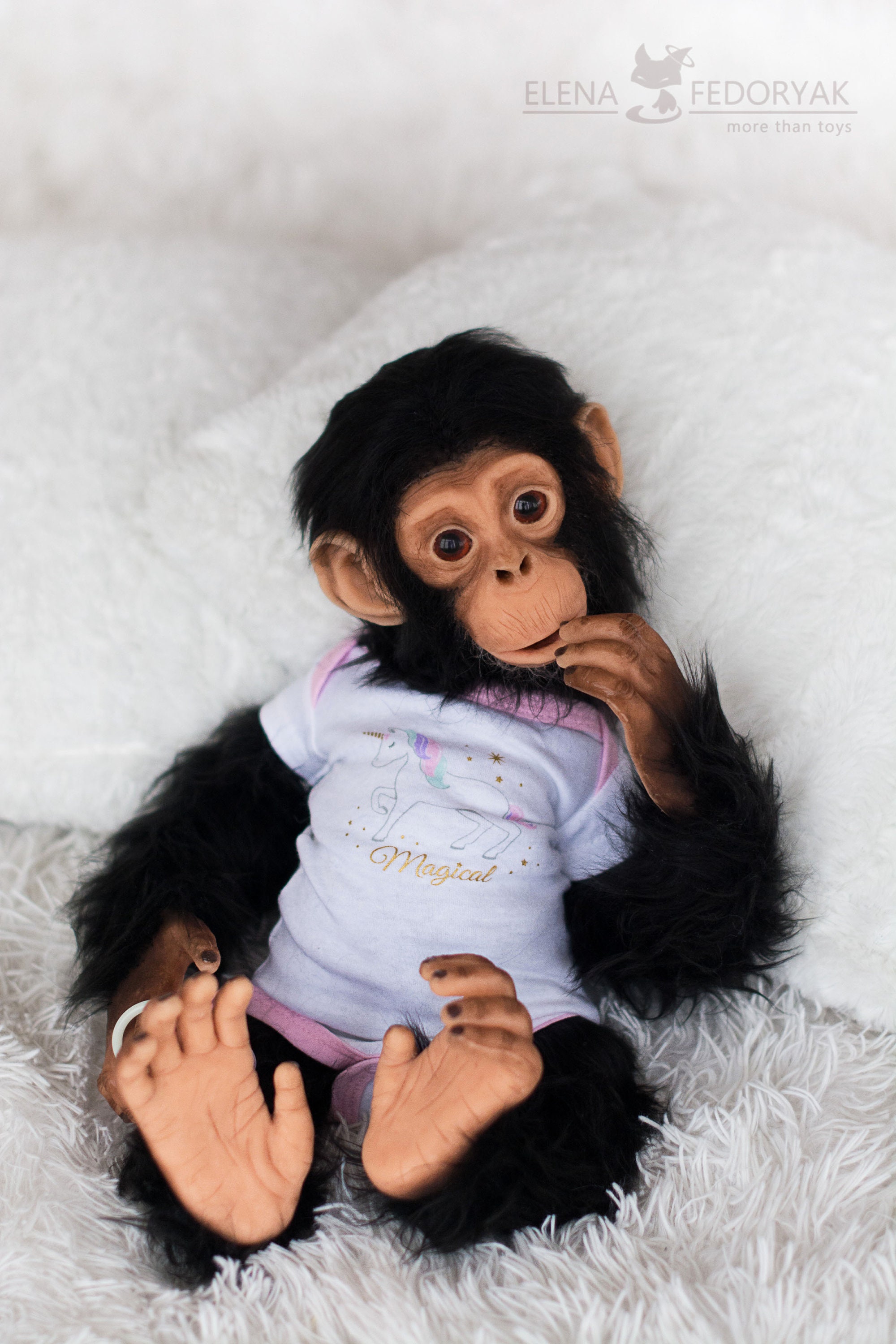 Baby Chimp Maisie - Life Size Realistic Movable Toy. OOAK Artist ...