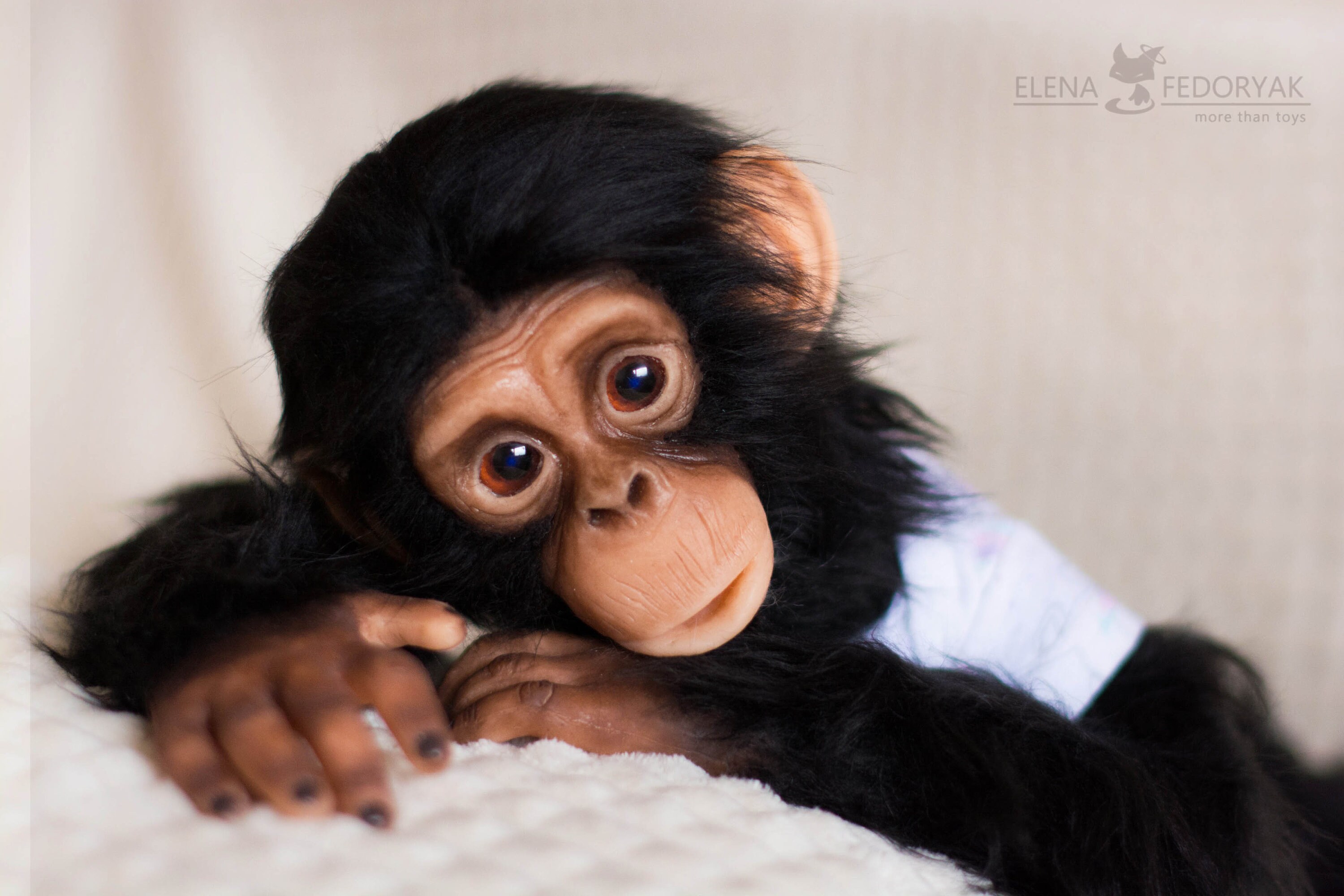 Baby Chimp Sarah - Life Size Realistic Movable Toy. OOAK Artist ...