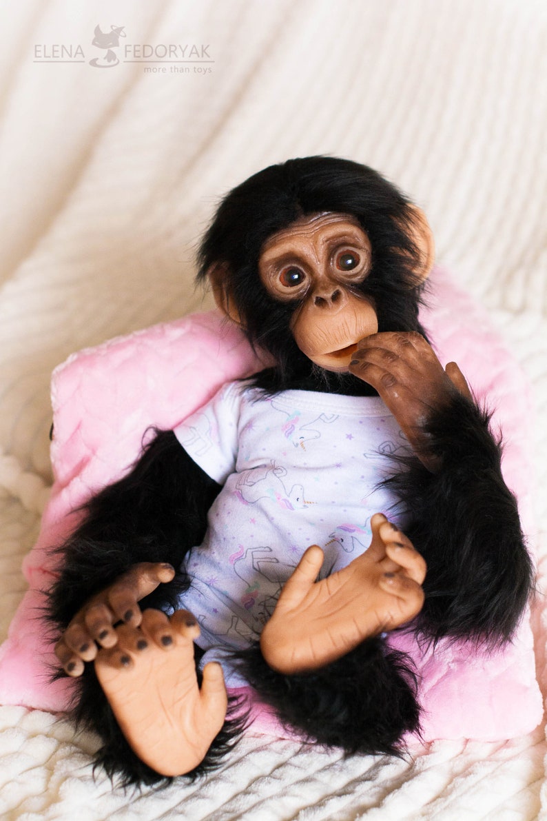 Baby Chimp Sarah - Life Size Realistic Movable Toy. OOAK Artist ...