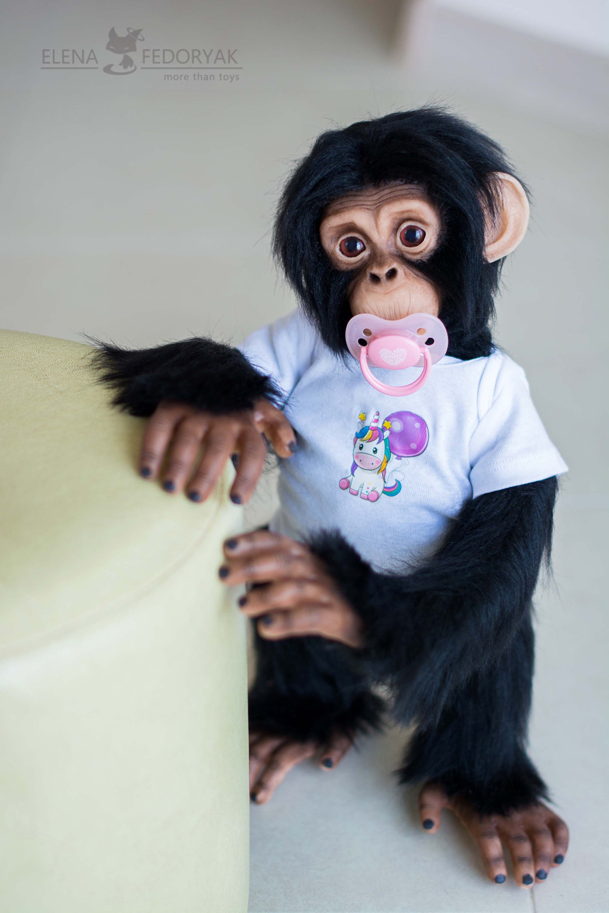 Baby Chimp Cookie Life Size Realistic Movable Toy. OOAK Artist Handmade ...