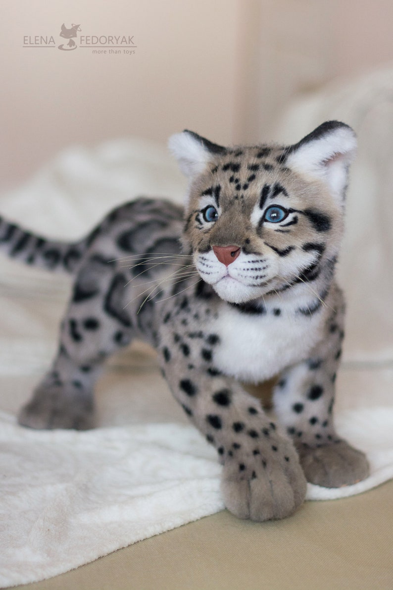 Smoky Leopard Cub. Realistic Life Size Toy. OOAK Artist Handmade ...