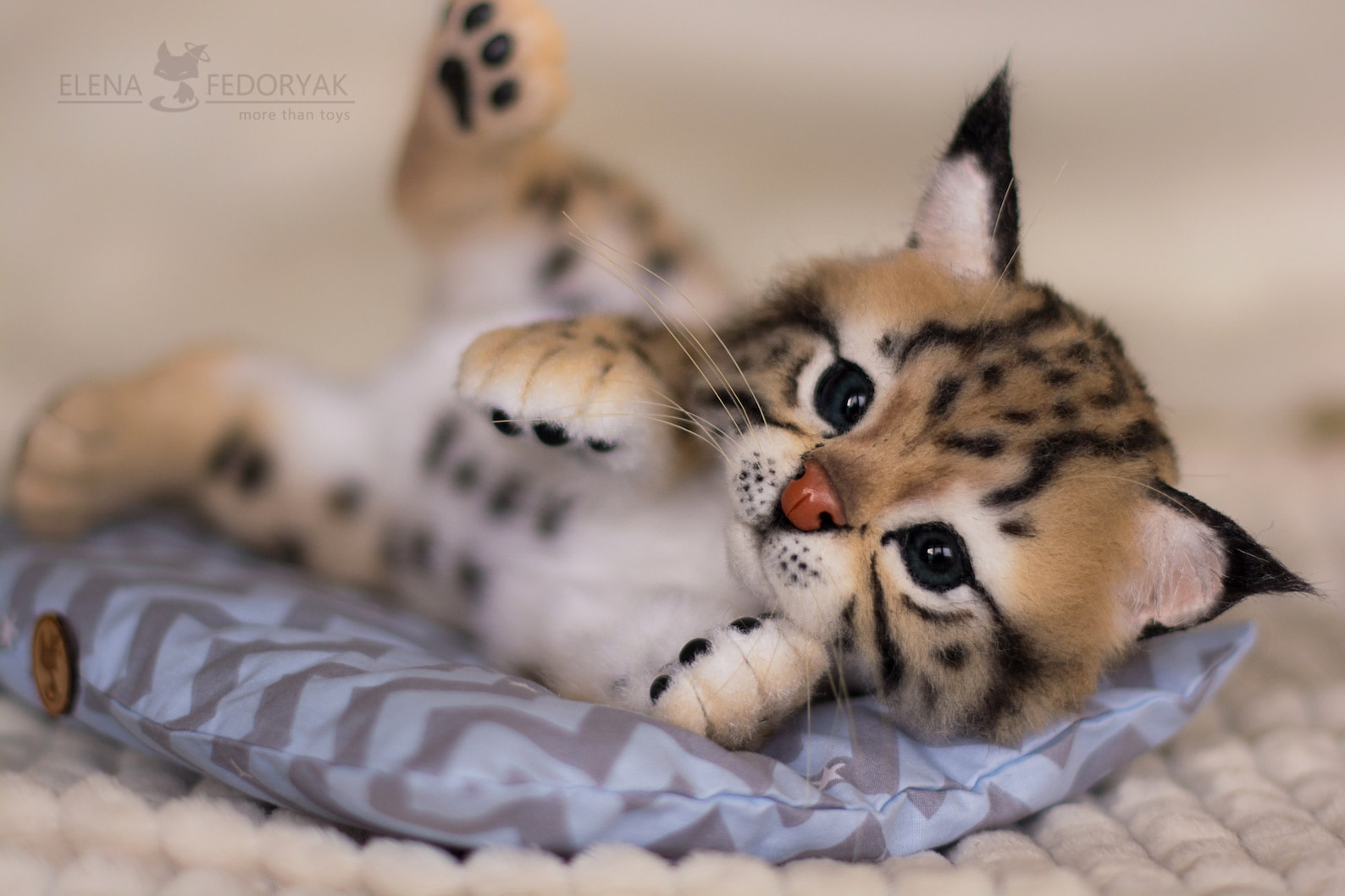 Lynx Kitten Lifesize Plush Toy. OOAK Artist Handmade Collectible Animal ...