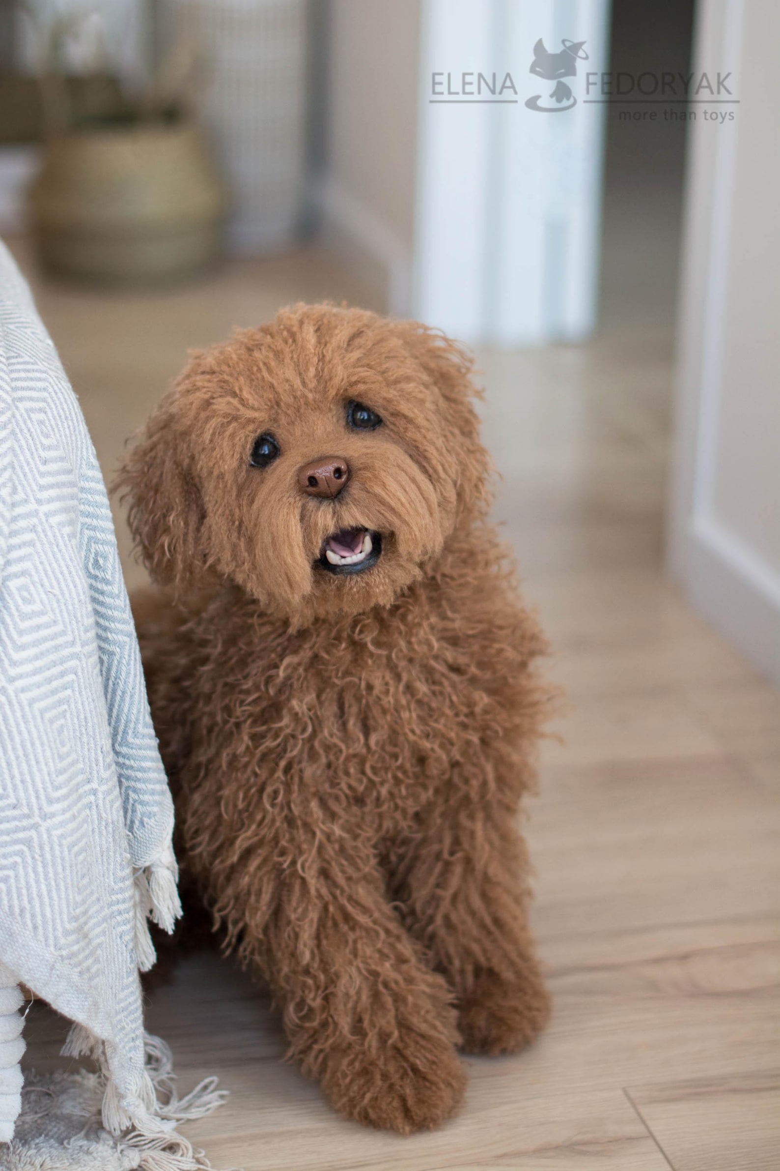 Labradoodle. Real Size Poseable Realistic Toy. OOAK. Handmade ...