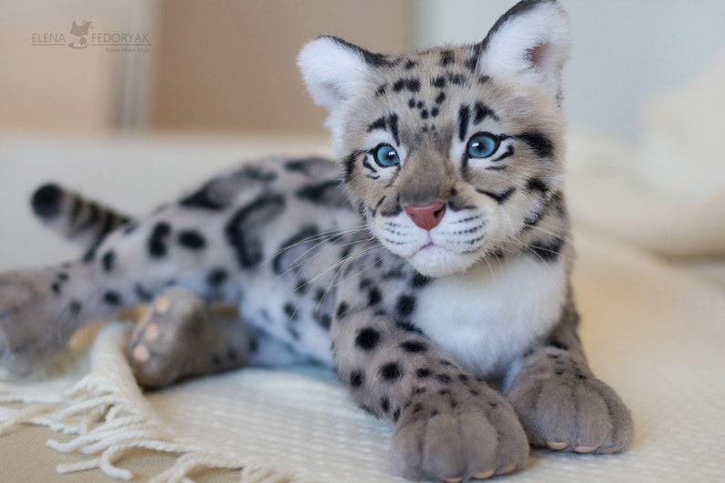 Smoky Leopard Cub. Realistic Life Size Toy. OOAK Artist Handmade ...