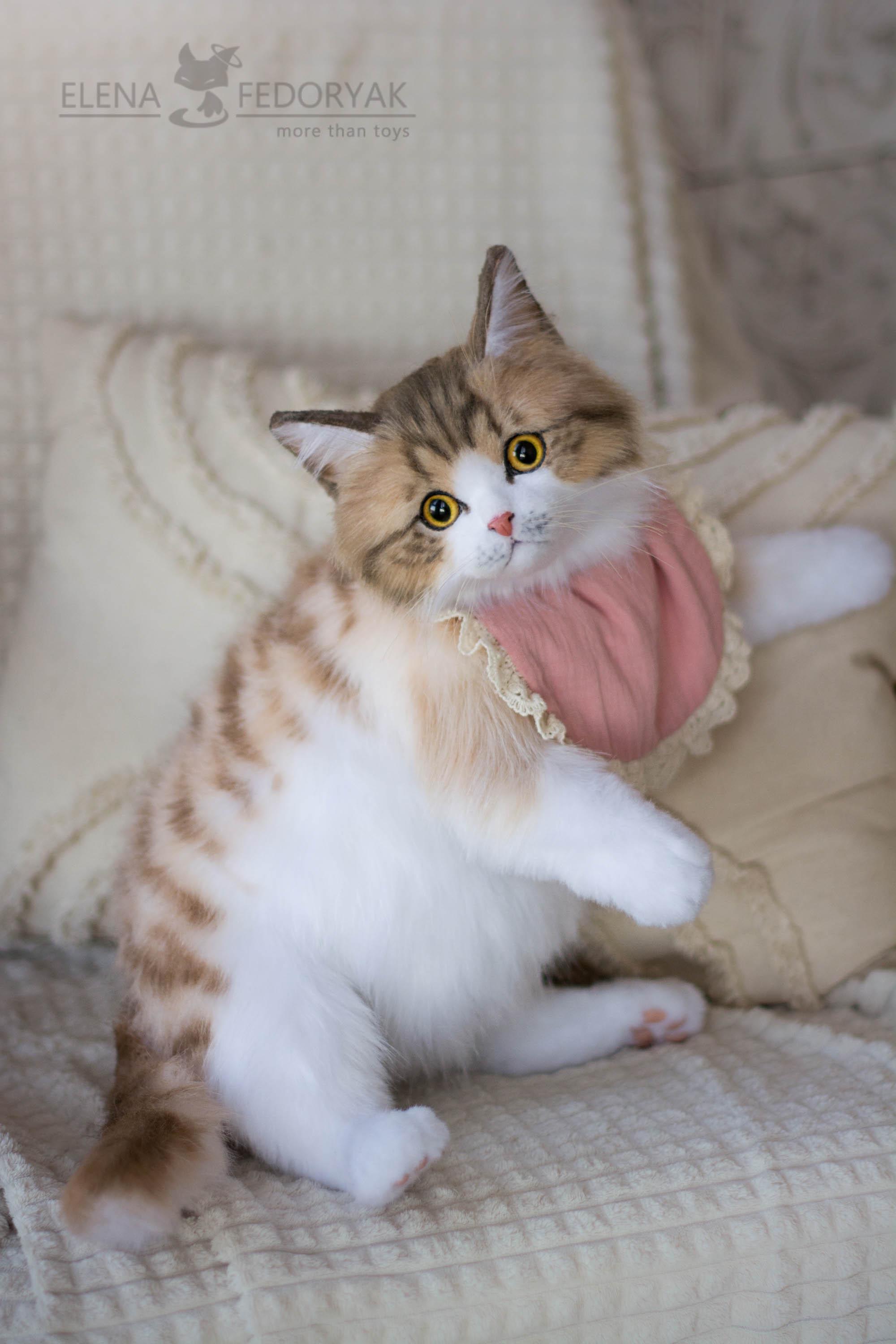 Manana. Kawaii Cute Cat. Realistic Pose Able Cat (MADE to ORDER/ Shown ...