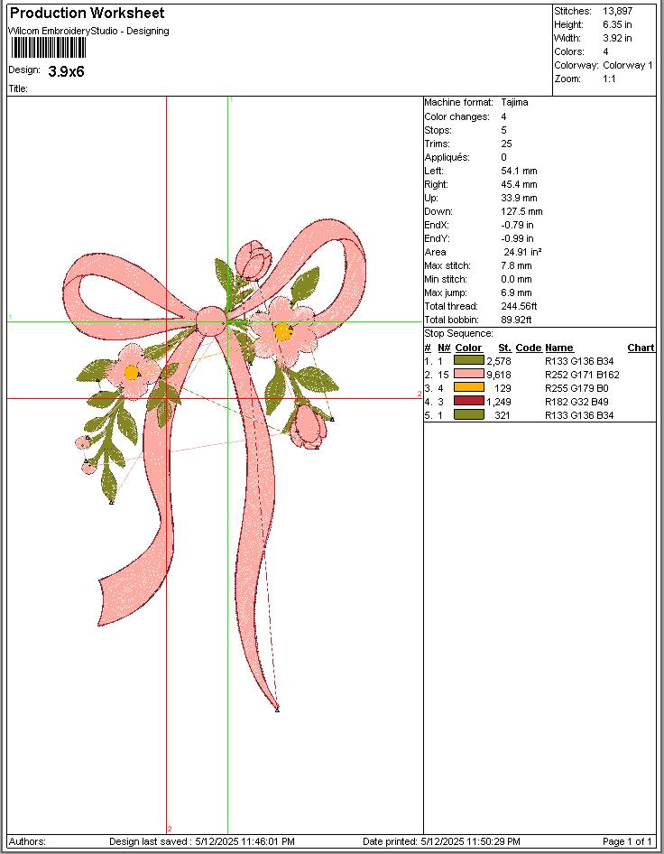 2 Flower Bow Embroidery Machine , Bundle Mini Coquette Embroidery ...
