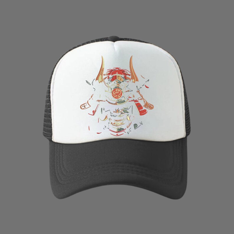 Samurai Embroidery Design, Japanese Samurai Mask Machine Embroidery ...