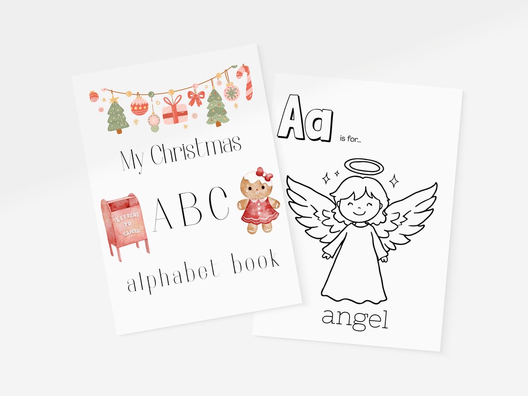 Christmas Alphabet Coloring Book: A-Z Activity Pages (PDF Pattern) - Etsy