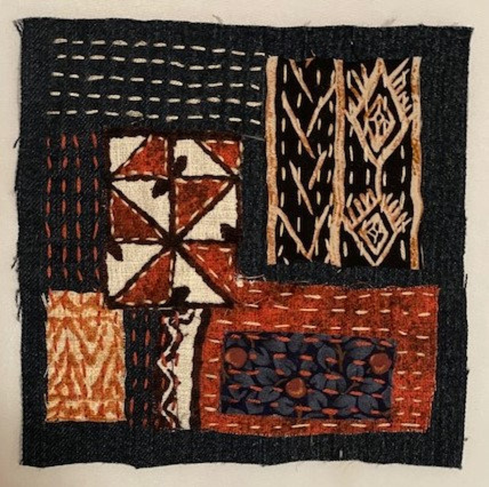 Boro Patch With Sashiko Stitching Denim and Cotton | Etsy