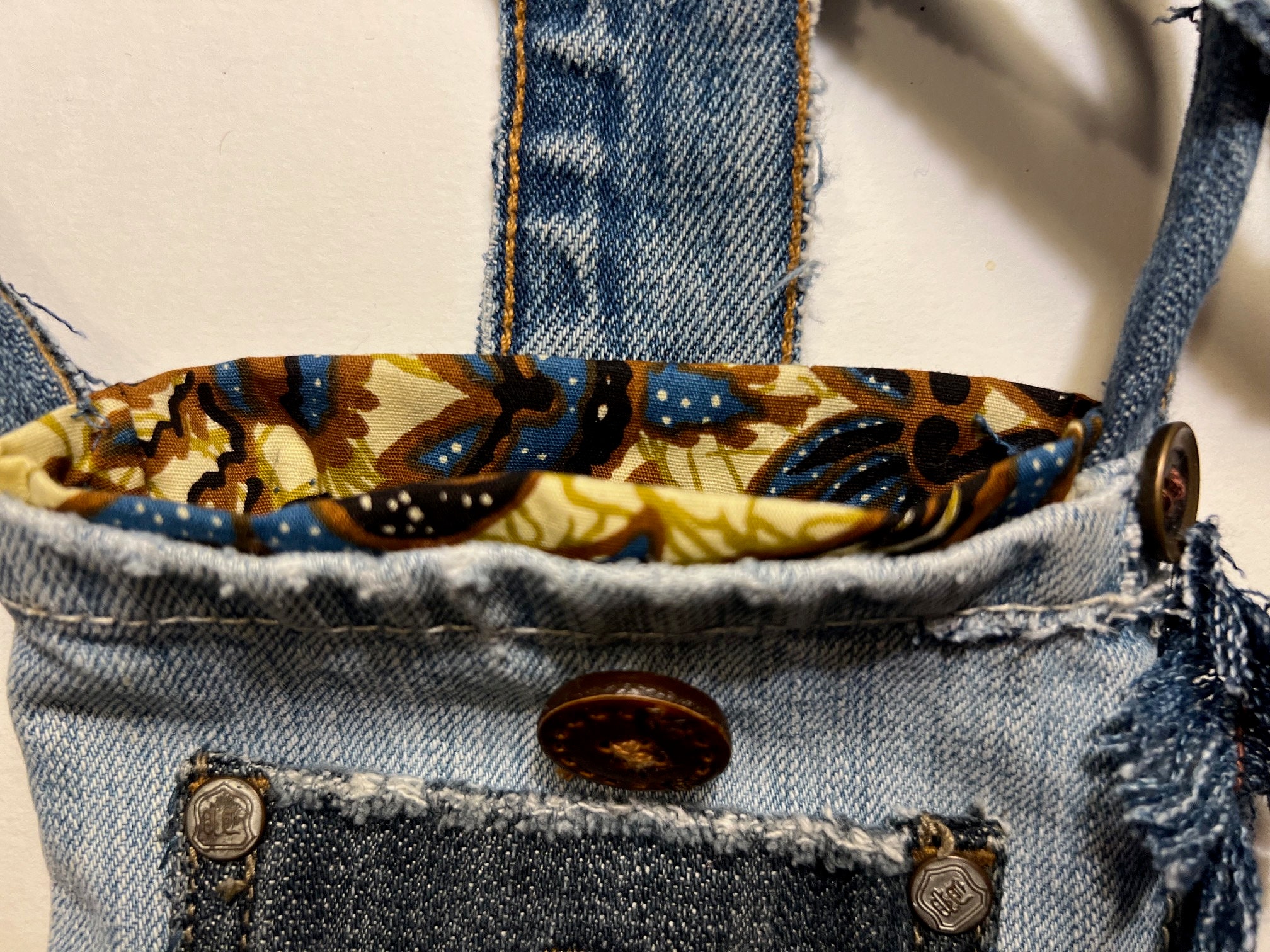 Denim Crossbody Purse/cell Phone Pouch With Sashiko Stitched Patch and ...