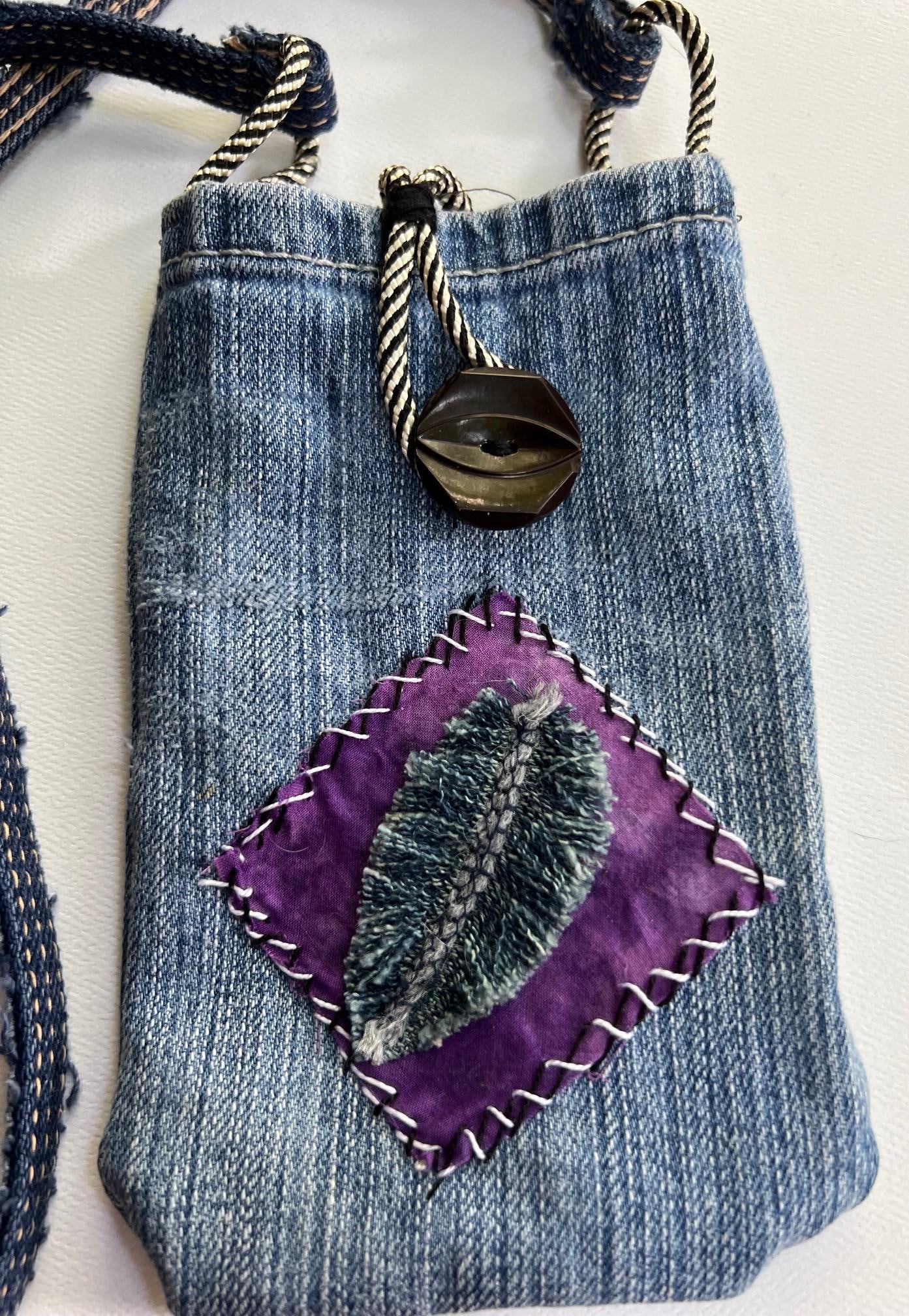 Crossbody Denim Cell Phone Pouch - Etsy