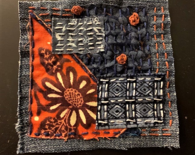 Boro Inspired Patch, Sashiko Stitching - Etsy