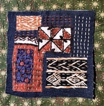 Boro Patch With Sashiko Stitching Denim and Cotton | Etsy