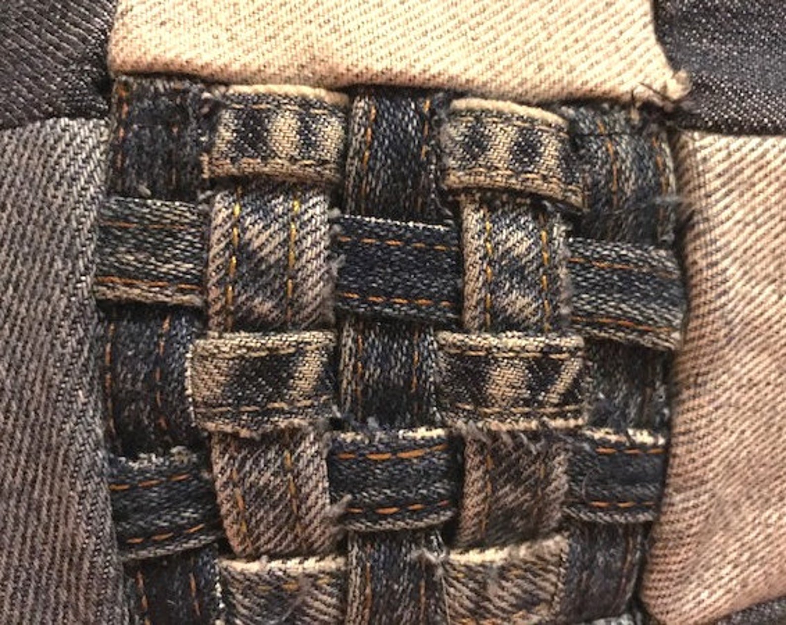 Denim Patchwork Pillow - Upcycled From Blue Jeans - Etsy