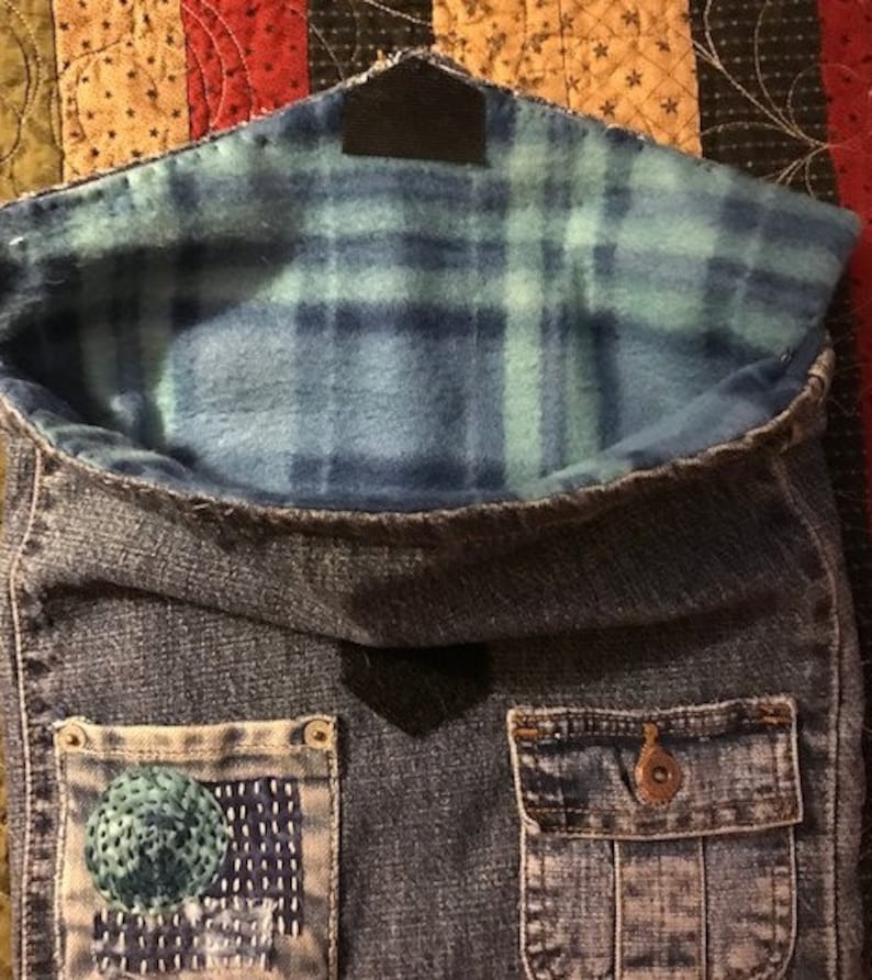 Recycled Denim Tablet Cover/case With Sashiko Embroidery | Etsy