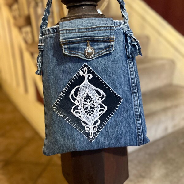 Recycled Denim Tablet Cover/case With Sashiko Embroidery - Etsy