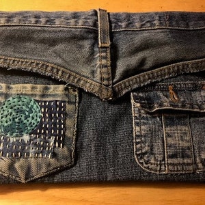 Recycled Denim Tablet Cover/case With Sashiko Embroidery | Etsy