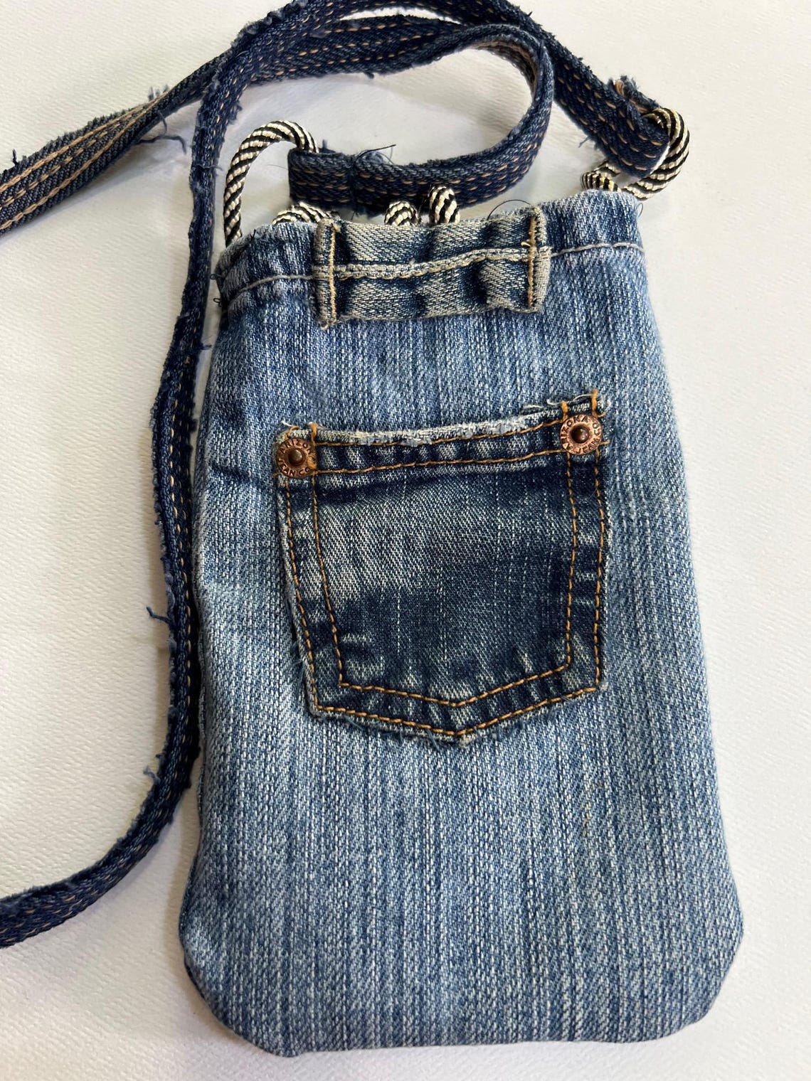 Crossbody Denim Cell Phone Pouch - Etsy
