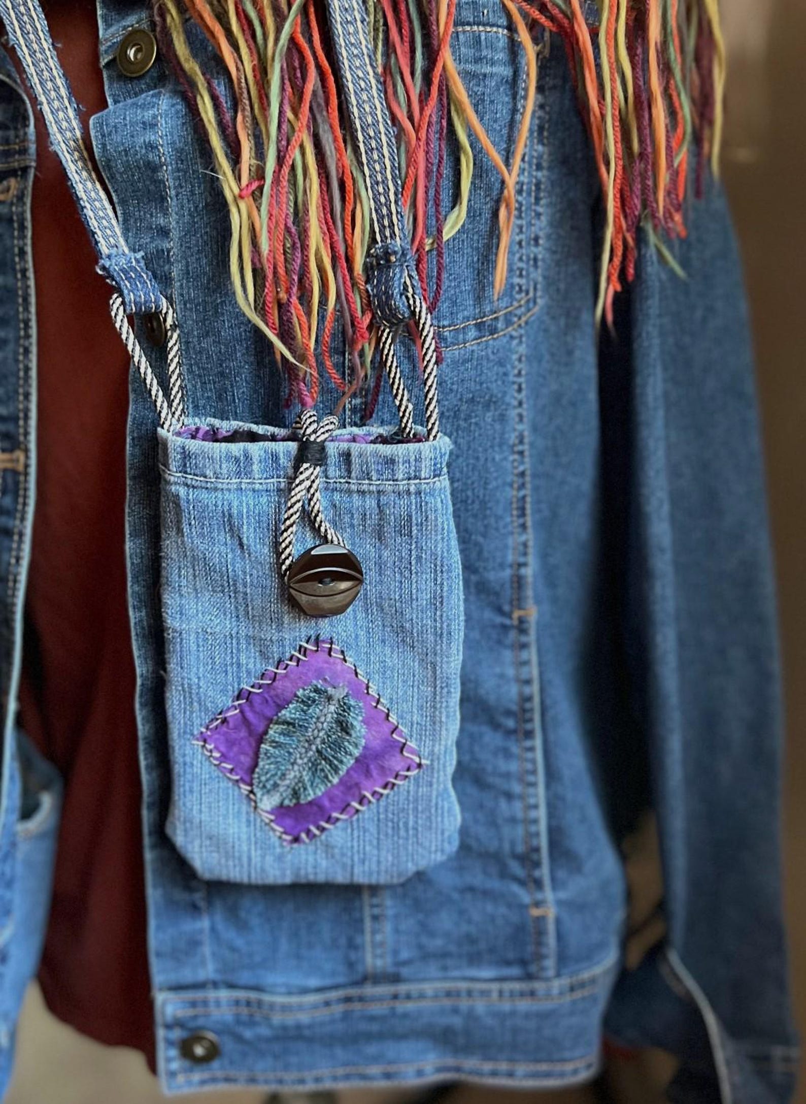 Crossbody Denim Cell Phone Pouch - Etsy