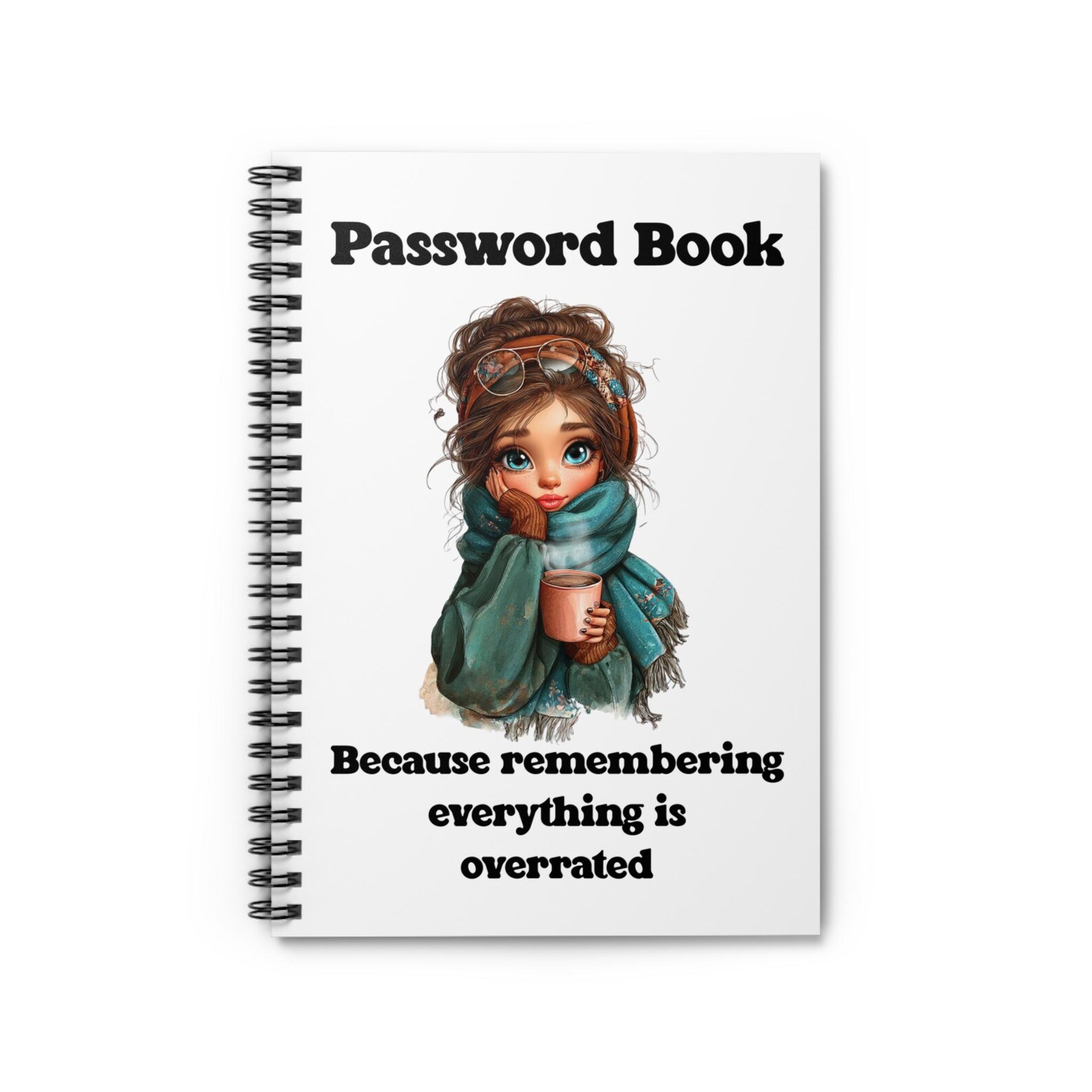 Whimsical Password Book | Cozy Girl Spiral Notebook, 6" X 8" - Etsy