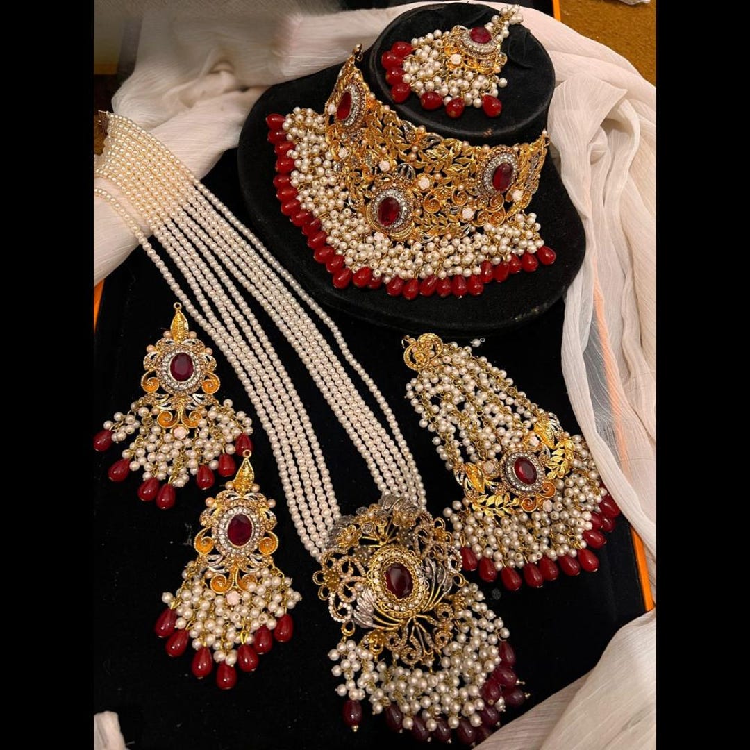 Bridal Heavy Jewellery Set Complete Set/indian Pakistani Bridal ...